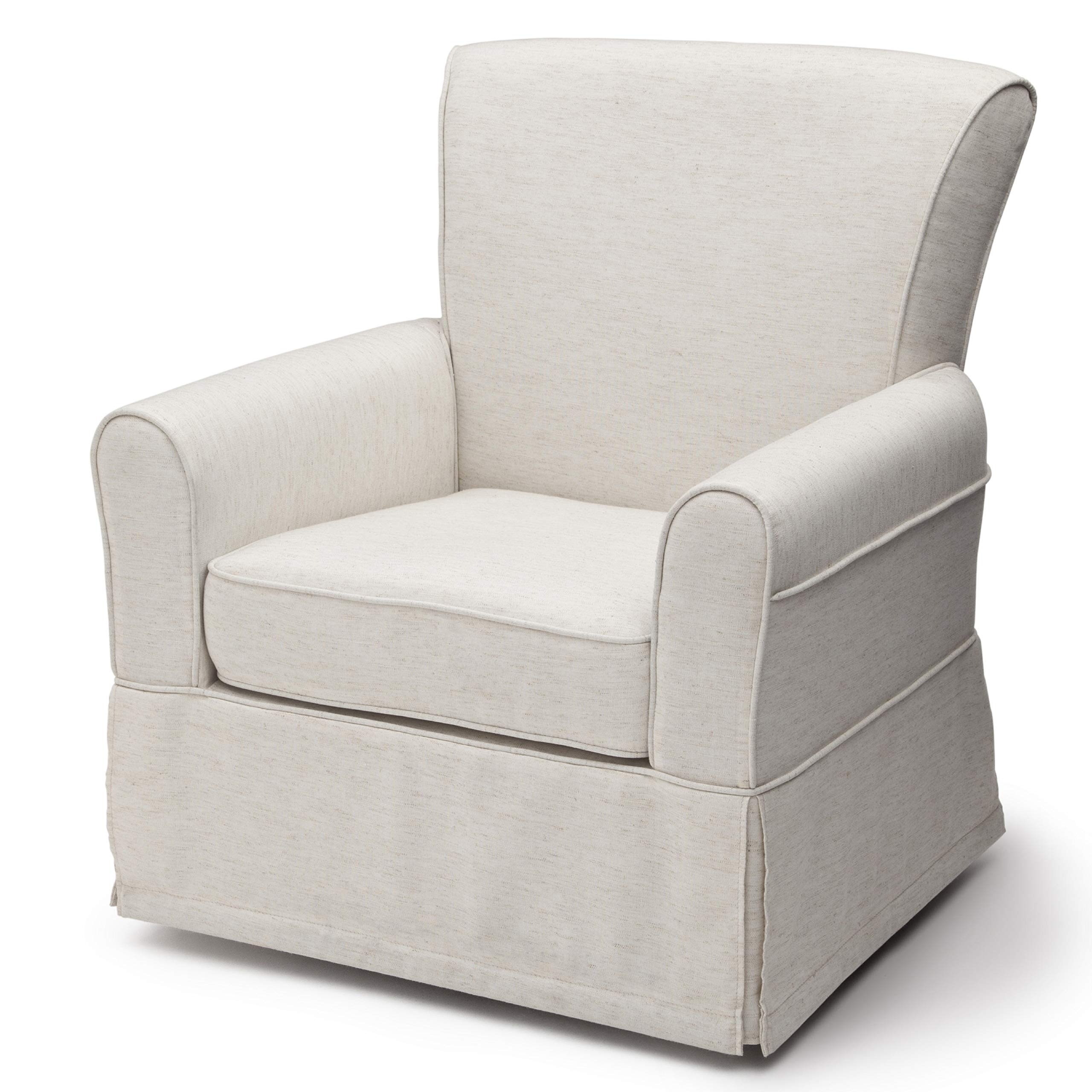 Delta Children Upholstered Glider Swivel Rocker Chair, Sand