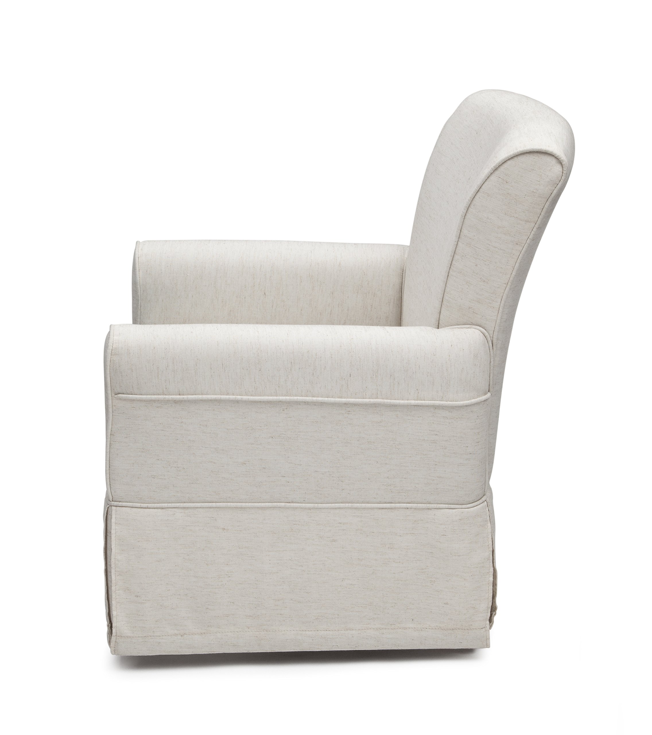 Delta Children Upholstered Glider Swivel Rocker Chair, Sand