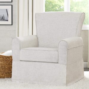 Delta Children Upholstered Glider Swivel Rocker Chair, Sand