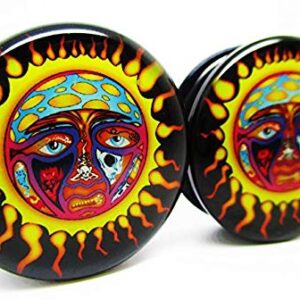 Pierced Republic Sublime Sun Ear Plugs - Acrylic Screw-On - 10 Sizes - *Pair* (2 Gauge (6mm))