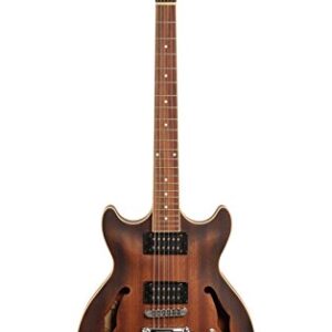 Ibanez Artcore 6 String Semi-Hollow-Body Electric Guitar, Right, Tobacco Flat (AM53TF)