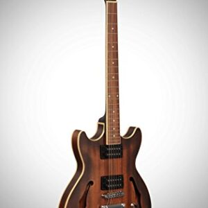 Ibanez Artcore 6 String Semi-Hollow-Body Electric Guitar, Right, Tobacco Flat (AM53TF)