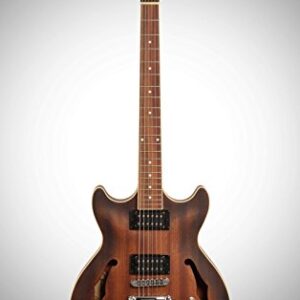 Ibanez Artcore 6 String Semi-Hollow-Body Electric Guitar, Right, Tobacco Flat (AM53TF)