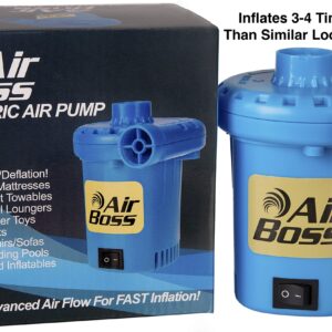 AIR PUMP for INFLATABLES - Fast Fill 1000 LPM Inflator Deflator, Portable Electric Air Pump with 3 Attach Nozzles - Inflatable Lake Floats, Pool Rafts, Toys, Air Mattress Bed, Blow Up Couch, Sofa