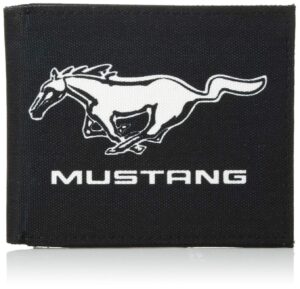 buckle-down mens buckle-down canvas bifold - ford mustang black/white logo centered wallet, multicolor, 4.0 x 3.5 us