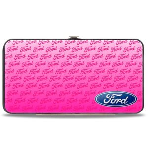 buckle-down unisex adults buckle-down hinge - ford oval w/text pink repeat wallet, multicolor, 7 x 4 us