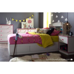 South Shore Logik Twin Mates Bed (39'') with 3 Drawers, Pure White