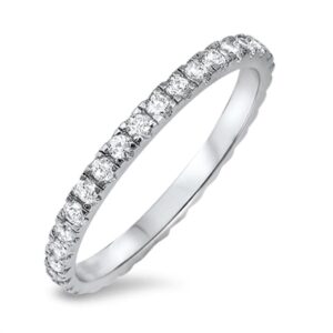 women's eternity band clear cz ring wholesale new 925 sterling silver size 11