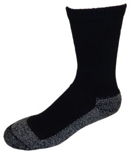 cushees men's black triple thick crew socks (3-pack) [160] (large)