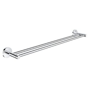 Grohe 40802001 Essentials Metal 7.28-in. Double Towel-Rail, 26.182 x 4.725 x 2.363, Starlight Chrome