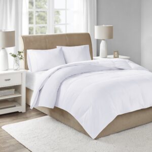 sleep philosophy true north 3m scotchgard 300tc quilted down comforter cotton sateen cover downproof, feather blend duvet insert, modern luxe all season bed set king, extra warm