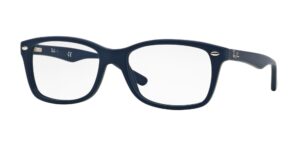 ray-ban rx5228 square prescription eyeglass frames, sand blue/demo lens, 50 mm