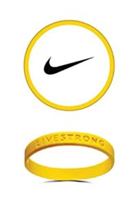 livestrong live strong yellow bracelet wristband 2 pack of size adult 8 inch l/xl