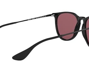 Ray-Ban RB4171 Erika Round Sunglasses, Black/Polarized Purple, 54 mm