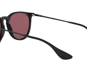 Ray-Ban RB4171 Erika Round Sunglasses, Black/Polarized Purple, 54 mm