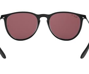 Ray-Ban RB4171 Erika Round Sunglasses, Black/Polarized Purple, 54 mm