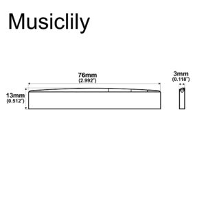 Musiclily Acoustic Guitar Compensated Bone Saddle 76x3x13mm(Pack of 2)