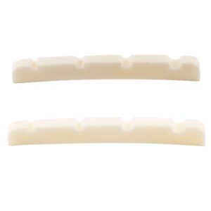 musiclily curved bottom slotted bone bass nut for 4 strings fender precision jazz bass, 42x3.2x4.6/4.8/4.6mm (pack of 2)