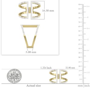 Dazzlingrock Collection 0.30 Carat (ctw) 14K Round White Diamond Ladies Geometric Fashion Ring 1/3 CT, Yellow Gold, Size 8.5