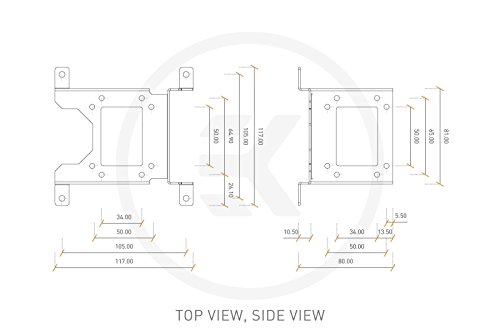 EKWB EK-UNI Pump Bracket (120mm Fan) Vertical