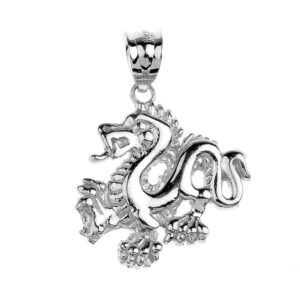 good luck charms 925 sterling silver chinese dragon charm pendant