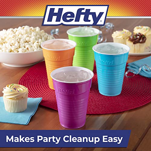 Hefty Everyday 16 oz Disposable Party Cups - 16 fl oz - 100 / Pack - Assorted Bright - Cold Drink, Party