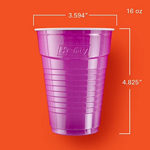 Hefty Everyday 16 oz Disposable Party Cups - 16 fl oz - 100 / Pack - Assorted Bright - Cold Drink, Party