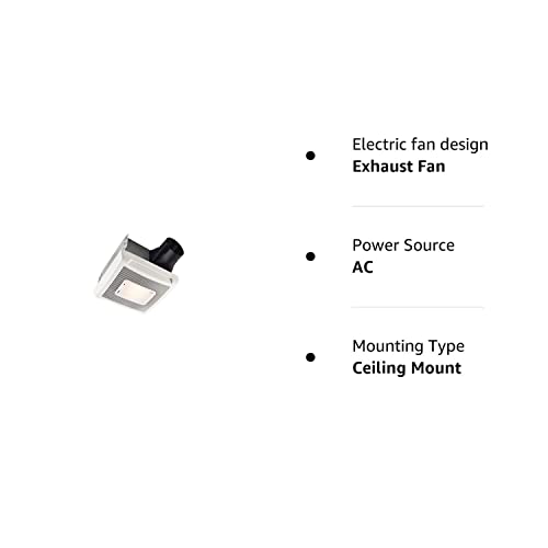 Broan-NuTone A110L Ventilation Fan with Light and Roomside Installation, 110 CFM, 1.3 Sones, White