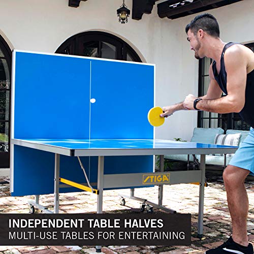 STIGA XTR Professional Outdoor Table Tennis Tables – All Weather Aluminum Waterproof Outdoor or Indoor Design with Net & Post - 10 Minute Easy Assembly Ping Pong Table with Compact Storage