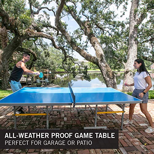 STIGA XTR Professional Outdoor Table Tennis Tables – All Weather Aluminum Waterproof Outdoor or Indoor Design with Net & Post - 10 Minute Easy Assembly Ping Pong Table with Compact Storage