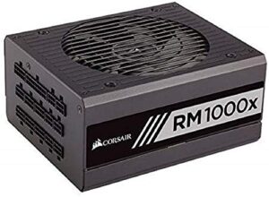 corsair cp-9020094-uk rm1000x 1000 w 80 plus gold certified modular 135 mm thermally controlled fan power supply unit - black