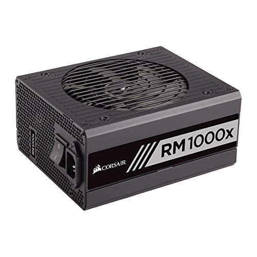 Corsair CP-9020094-UK RM1000x 1000 W 80 Plus Gold Certified Modular 135 mm Thermally Controlled Fan Power Supply Unit - Black