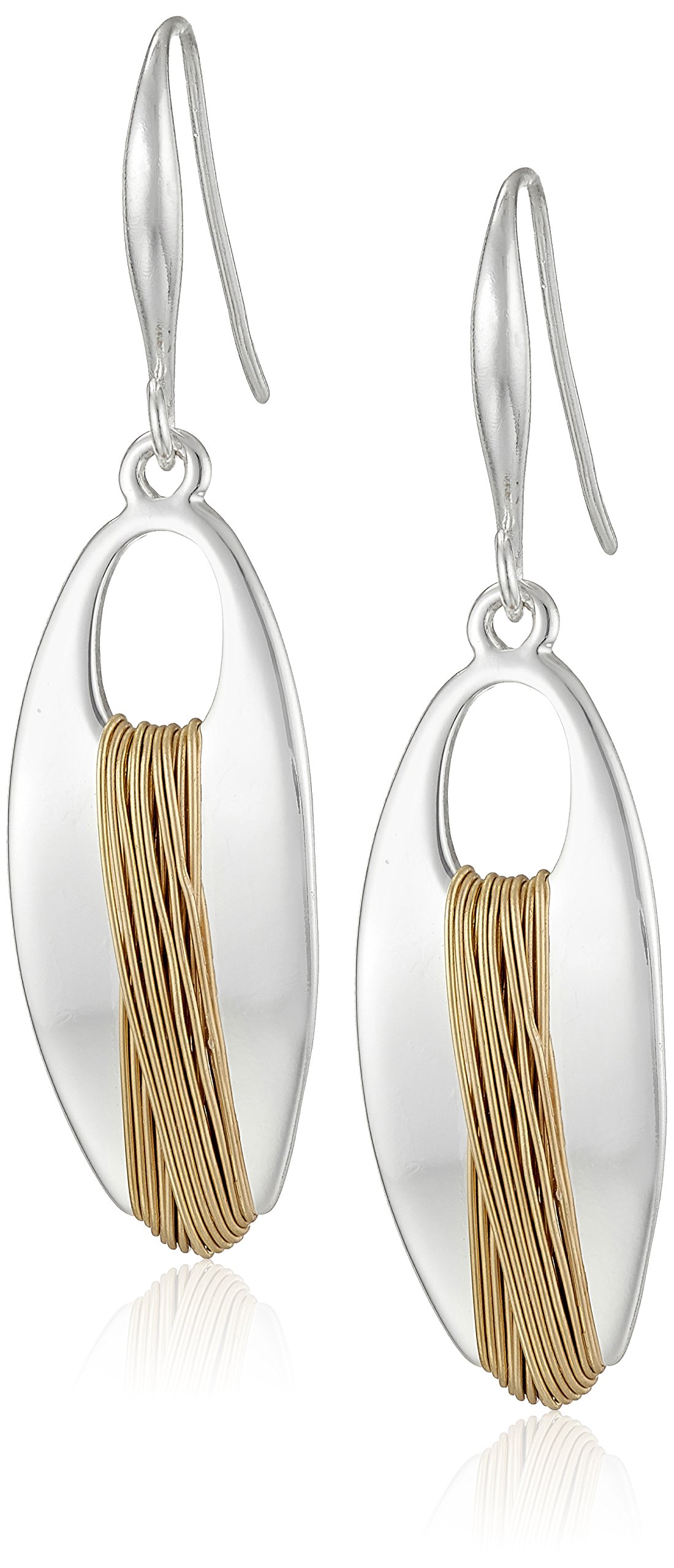 Robert Lee Morris "Spun Metal" Wire Wrapped Oval Drop Earrings