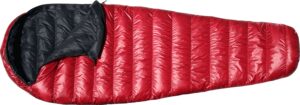 western mountaineering summerlite 32f degree down sleeping bag - regular/right zip - cranberry