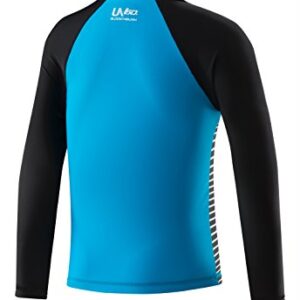 Speedo Girls' Raglan Long Sleeve Rashguard, Pop Blue, Medium