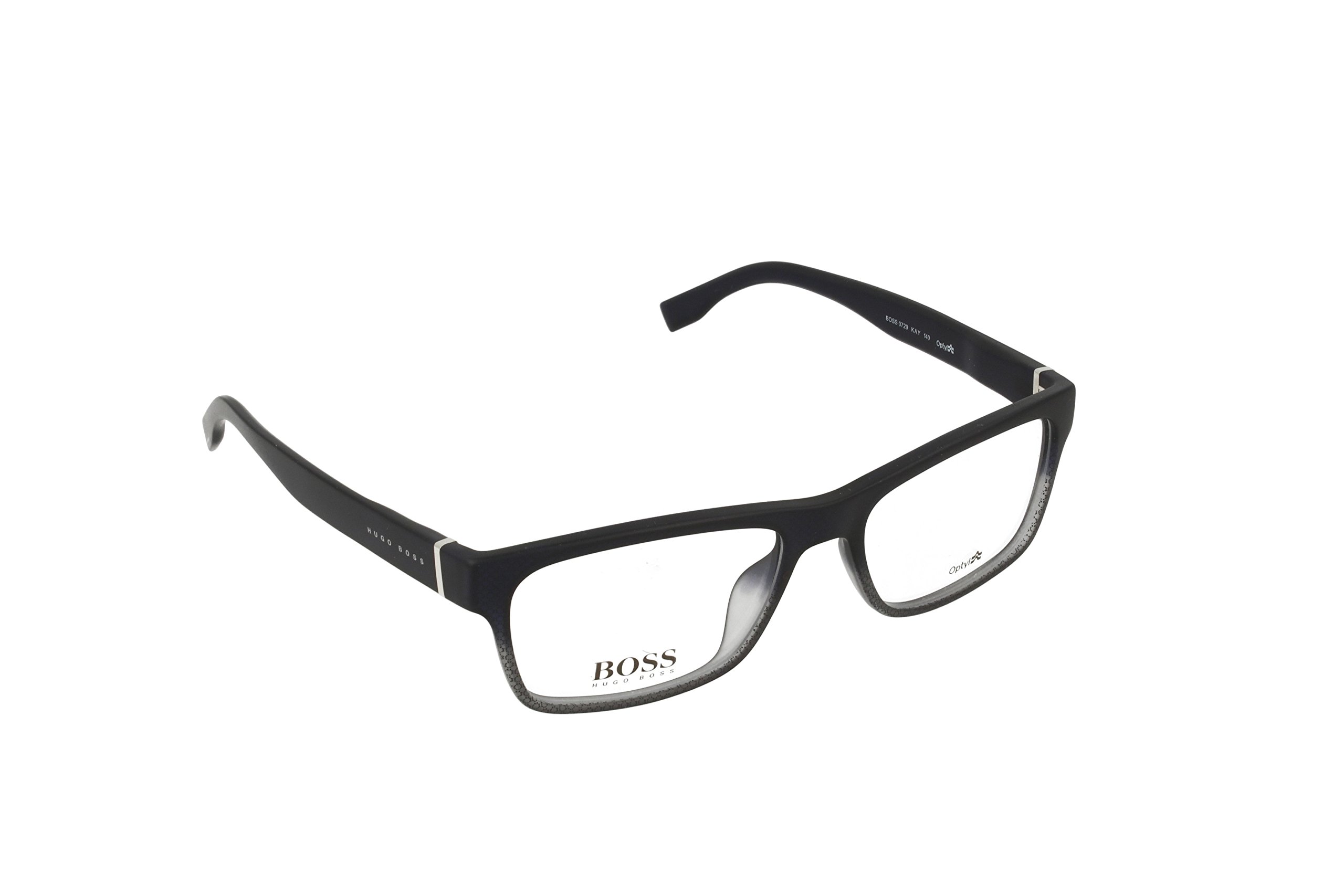 HUGO BOSS Eyeglasses 0729 0KAY Black Text Gray