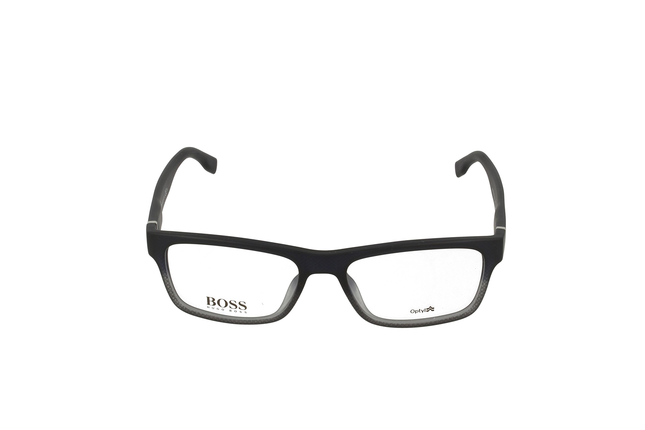 HUGO BOSS Eyeglasses 0729 0KAY Black Text Gray