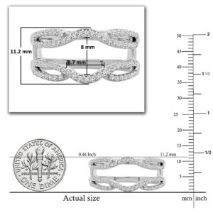 Dazzlingrock Collection Round White Diamond Split Shank Enhancer Guard Wedding Ring (0.35 ctw, Color I-J, Clarity I2-I3) in 10K White Gold, Size 7.5