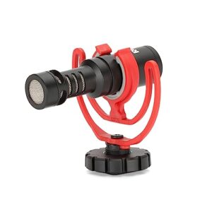 rode videomicro compact on-camera microphone with rycote lyre shock mount, auxiliary, black