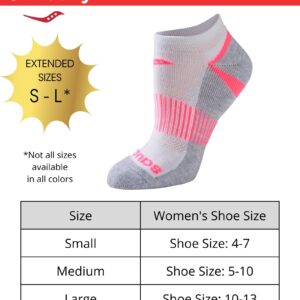 Saucony womens Selective Cushion Performance No Show Athletic Sport (6 & 12 Pairs) Socks, White Assorted Pairs), Shoe Size 5-10 US