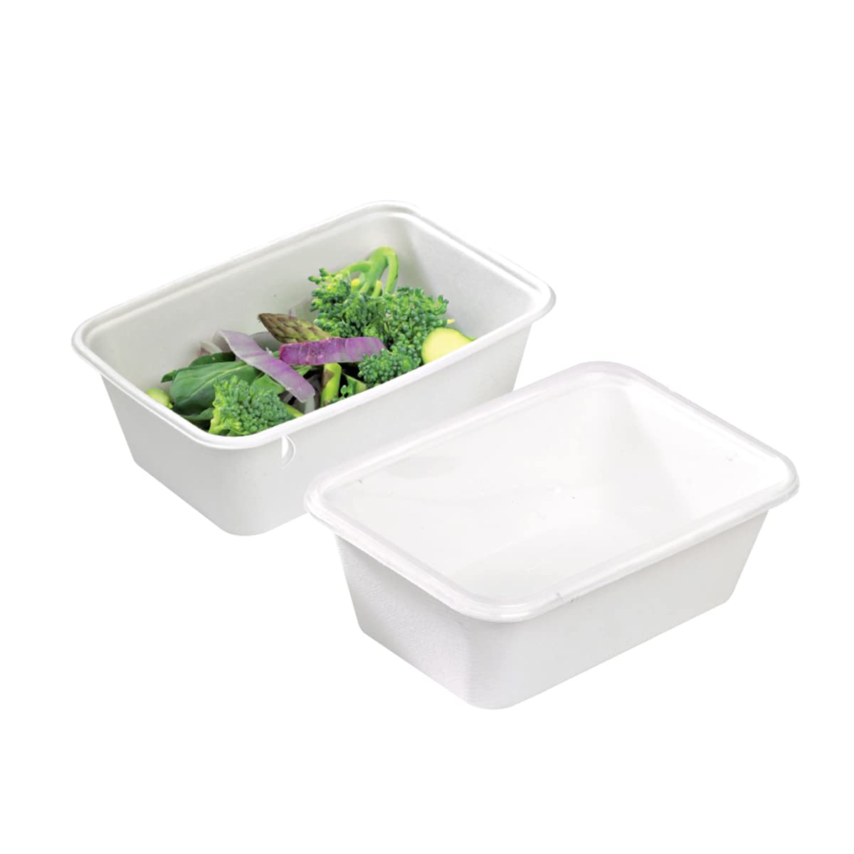 PacknWood 210APUREC500 - Sugarcane Rectangular Salad Bowl - chipotle bowls disposable - halloween bowls soup - dessert bowls - (17 oz, 6.8" x 4.6" x 1.6") - Case of 500