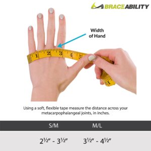 BraceAbility Ulnar Deviation & Drift Hand Splint | MCP Knuckle Joint Support Brace for Rheumatoid Arthritis & Tendonitis Pain Relief, Finger Straightener & Stretcher Glove - S (SM/MED) Right