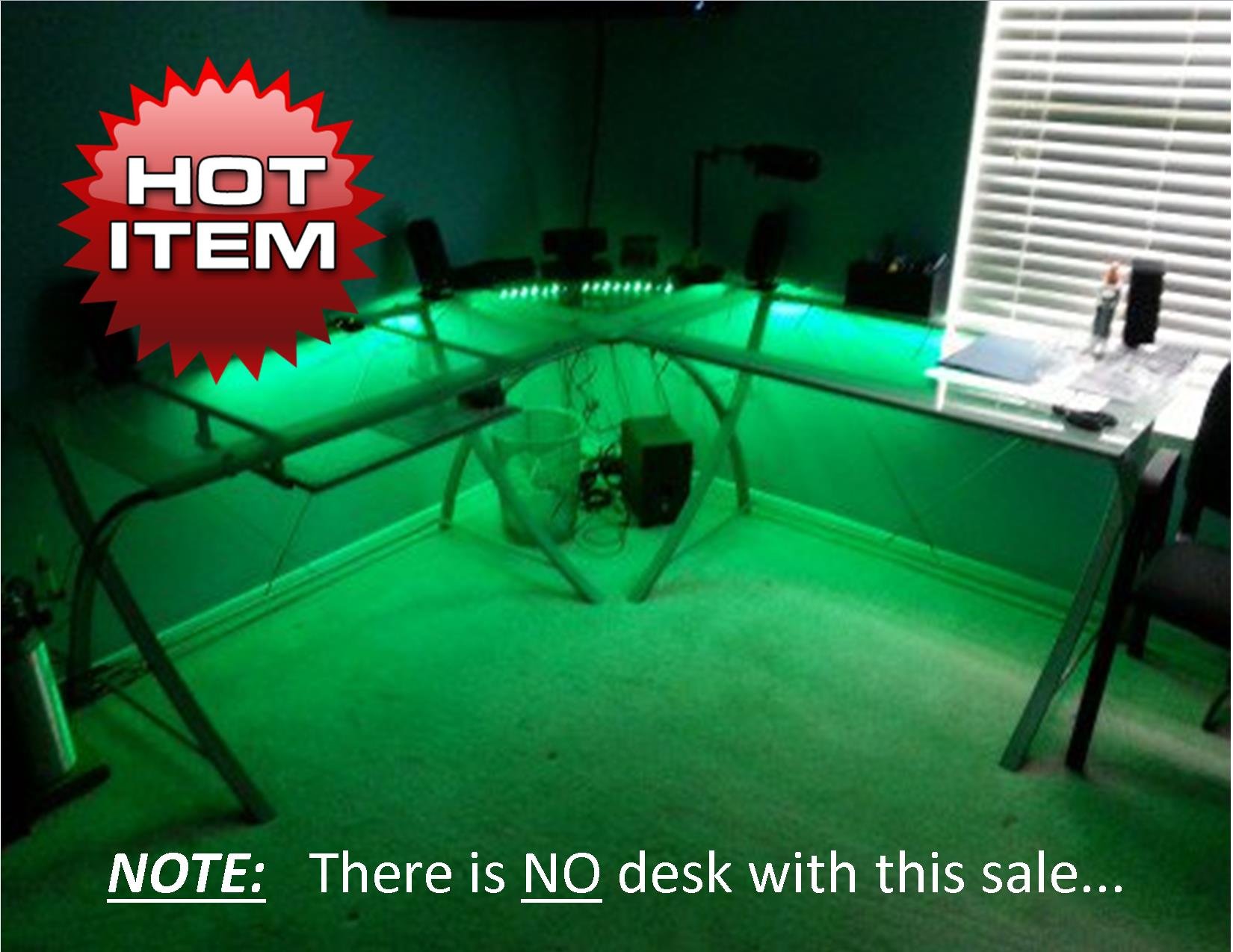 CH Multi Color - Gaming Desk/Gamer Desk/Computer Desk/LED Lighting kit - 8ft - Remote Control - Color Selectable - with Effects