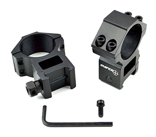 Sniper 30 mm High Profile Scope Rings for Picatinny/ Weaver Rail, 4 points contact more Security