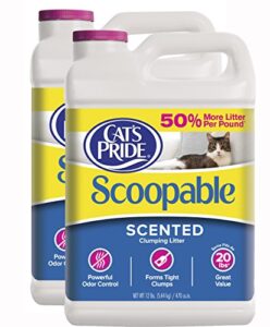 cat's pride scoopable scented lightweight clumping litter 12 lb jug (2-pack)