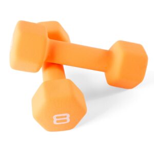 cap barbell neoprene coated dumbbell weight, 8 lb pair,orange