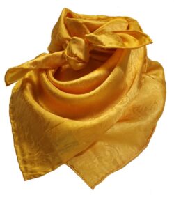 wyoming traders wild rag yellow silk jacquard - sillk scarf, 35 inch