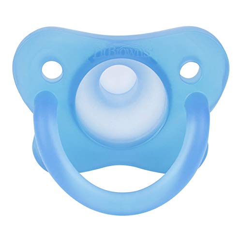 Dr. Brown's HappyPaci Silicone Newborn Pacifier for Breastfeeding Baby - Blue - 3pk - 0-6m