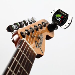 Real Tuner - Chromatic Clip-on Tuner for Guitar, Bass, Violin, Ukulele, Banjo, Brass and Woodwind Instruments - Bright Full Color Display - Extra Mic Function - A4 Pitch Calibration - Transposition