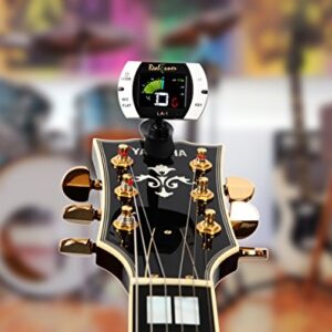 Real Tuner - Chromatic Clip-on Tuner for Guitar, Bass, Violin, Ukulele, Banjo, Brass and Woodwind Instruments - Bright Full Color Display - Extra Mic Function - A4 Pitch Calibration - Transposition